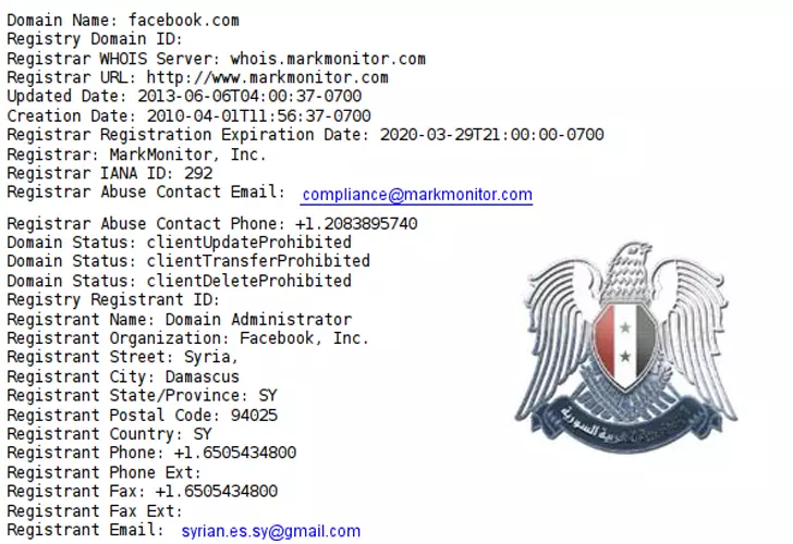Dominio de Facebook hackeado por el Ejército Electrónico Sirio