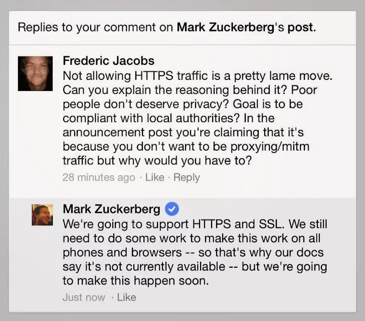 Facebook Ifungura interineti yubuntu kubateza imbere, ariko ntishobora gushyigikira Encryption ya HTTPS