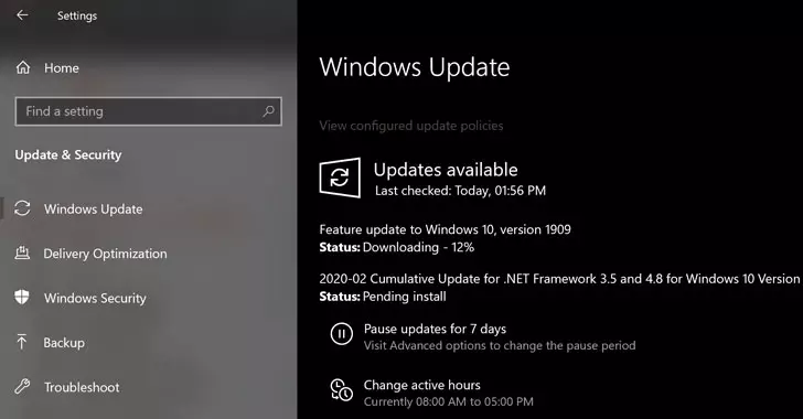 Windows sagteware-opdatering