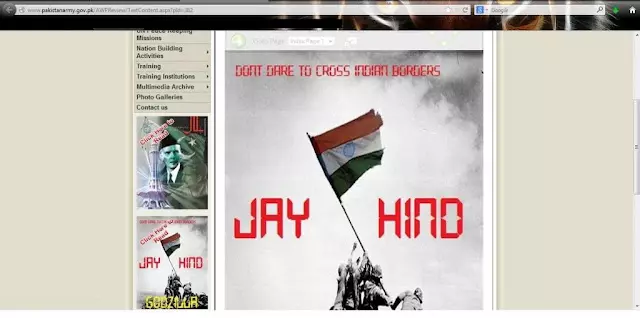 Pakistānas armijas vietne un Facebook lapas, ko kompromitējis Indijas hakeris Godzilla 11549_1