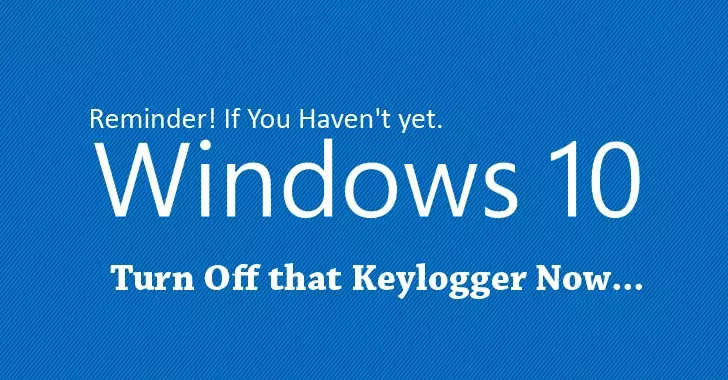 Windows 10 Keylogger کو آف کریں۔