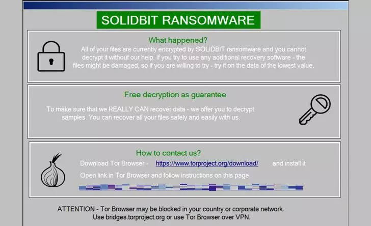 SolidBit Ransomware البرامج الضارة