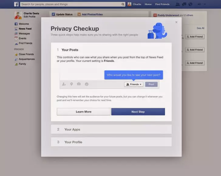 Facebook推出隐私检查