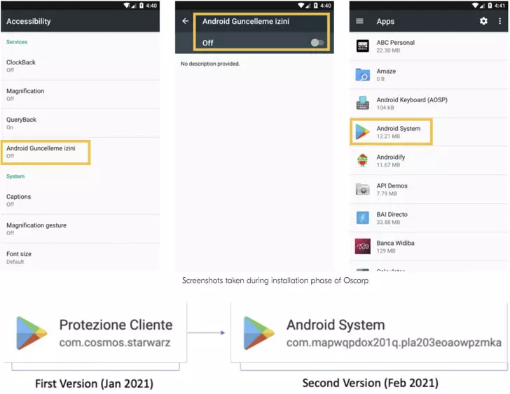 Malware de roubo de credenciais do Android