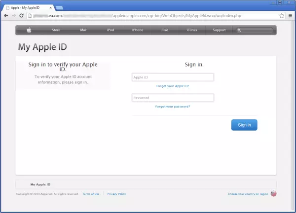 Gwefan Gemau EA wedi'i hacio; Gwe-rwydo tudalen i ddwyn Apple IDs