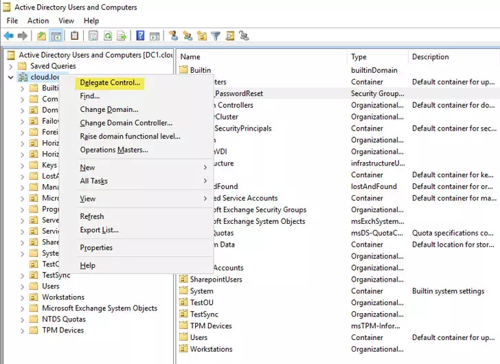 Nagsisimulang i-configure ang mga opsyon sa Delegate Control sa Active Directory