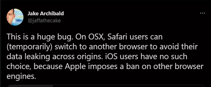 Жаңа өңделмеген Apple Safari браузерінің қатесі сайт аралық пайдаланушыны бақылауға мүмкіндік береді 1569_2