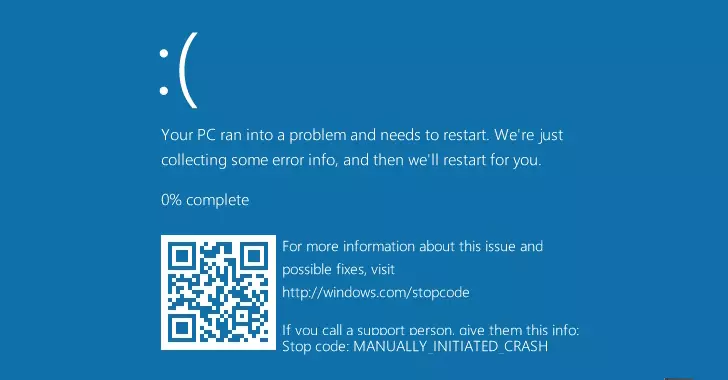 Windows 10-ийн үхлийн цэнхэр дэлгэц QR код авдаг