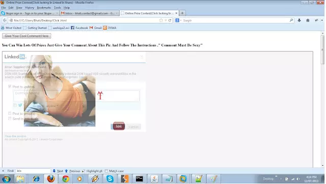 LinkedIn Clickjacking vundebleco trompas uzantojn por spami ligilojn