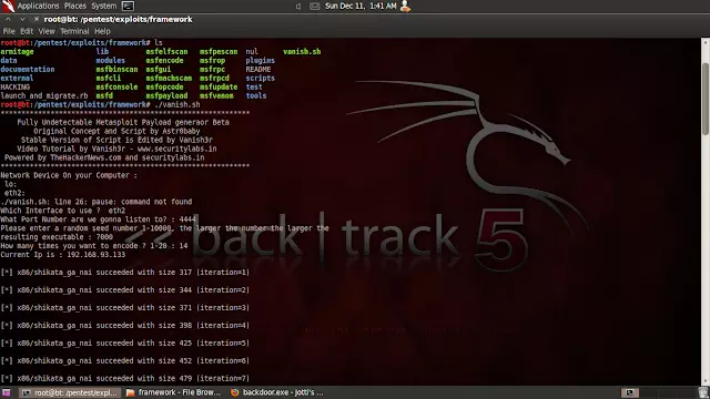 Ganz undetectable Backdoor Generator fir Metasploit