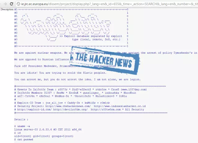 Jeropeeske Uny hacked troch Inj3ct0r Team