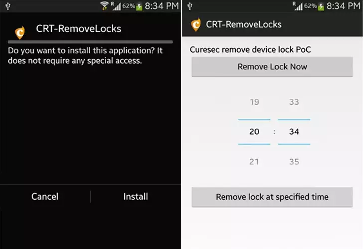 Η ευπάθεια στο Android 4.3 επιτρέπει στις εφαρμογές να αφαιρούν τα κλείδωμα συσκευής, η εφαρμογή POC κυκλοφόρησε 17812_2