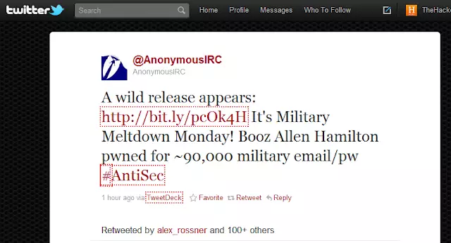 90 000 armeijan sähköpostitiliä vuotanut viimeisimmässä #AntiSec-hyökkäyksessä 18394_1