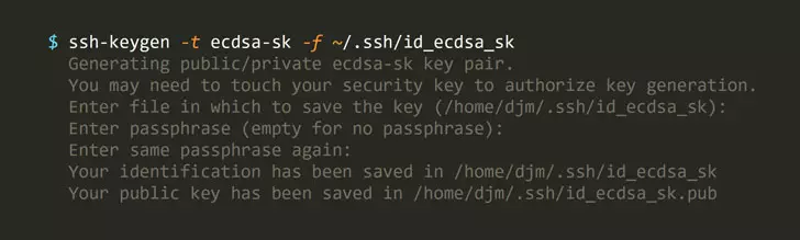 sortu openssh fido gakoak