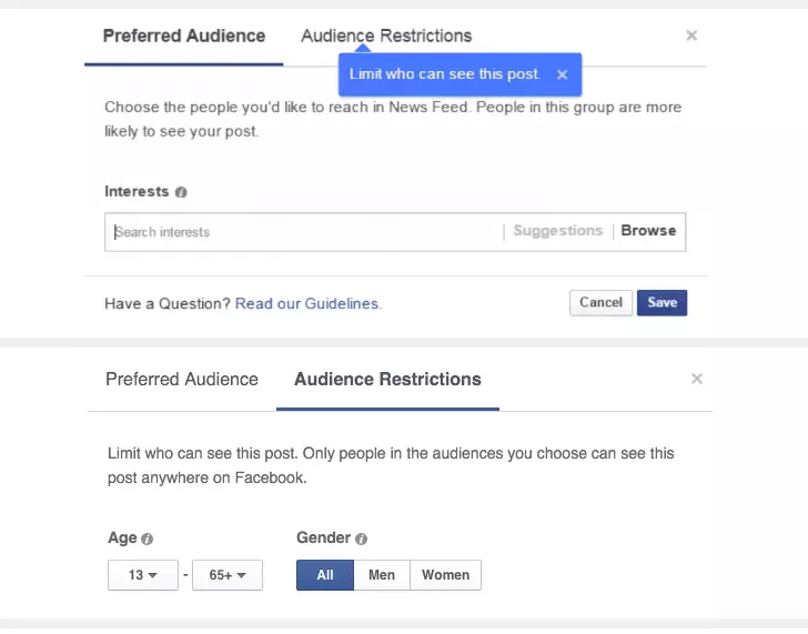 piratați restricția de audiență a postărilor de pe Facebook