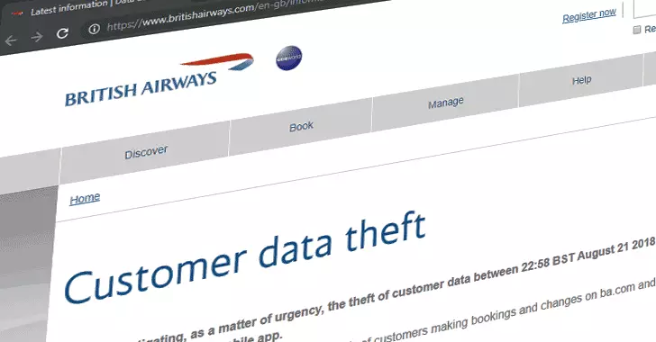 British Airways GDPR տուգանքի տվյալների խախտում