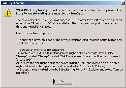 مقبول انکرپشن سافٹ ویئر TrueCrypt پراسرار طور پر بند ہو جاتا ہے۔ 3347_2