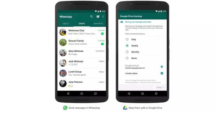 Google WhatsApp мәгълүматларын шифрлау белән Google Drive-ка ничек автоматик рәвештә артка куярга