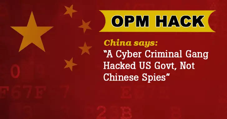China: OPM Hack werd niet door de staat gesponsord; Beschuldigt Chinese criminele bendes