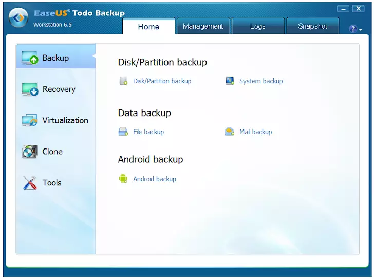 Backup u Irkupru tad-Data b'EaseUS Todo Backup Workstation