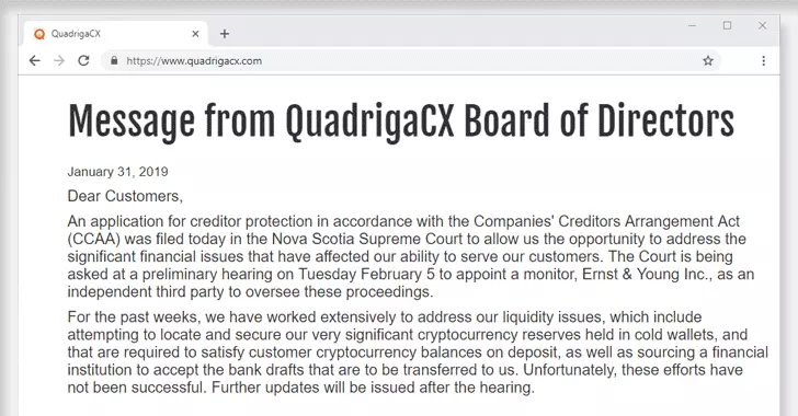 quadrigacx cryptocurrency exchange
