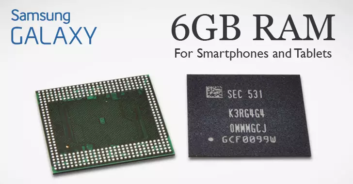 Samsung ra mắt chip RAM 6GB cho điện thoại thông minh thế hệ tiếp theo