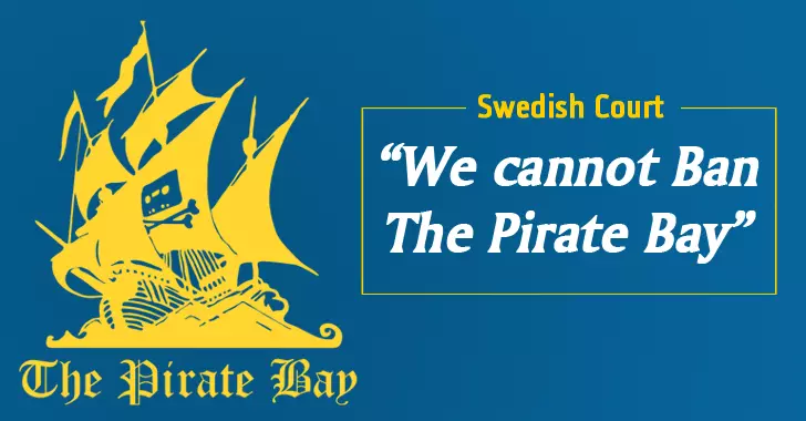 Faamasinoga a Suetena - 'E le mafai ona matou faʻasaina le Pirate Bay'