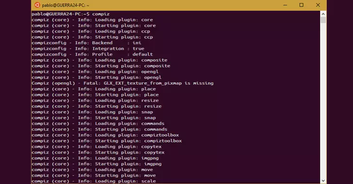 Ubuntu Linux GUI Bash ونڈوز 10