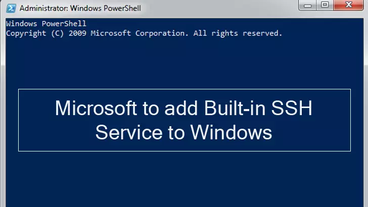 Ua Fuafua e Microsoft le Fa'aopoopo o Secure Shell (SSH) i le Windows