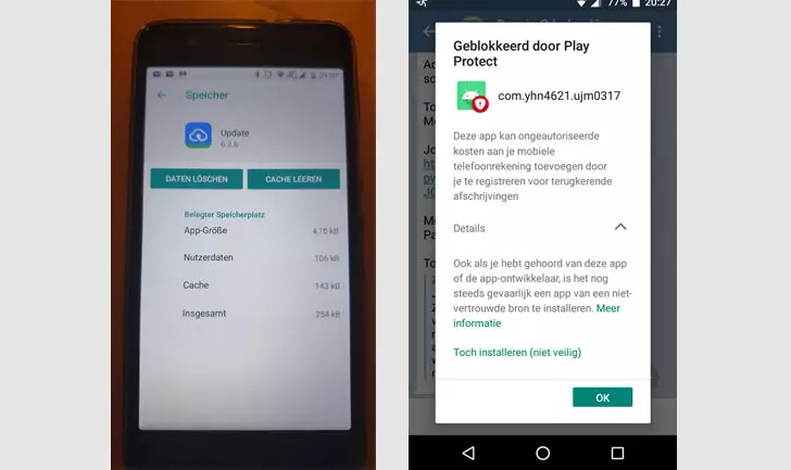 Dropper Malware Installat minn qabel Jinstab Fuq Telefowns Android Gigaset Ġermaniżi 8811_2