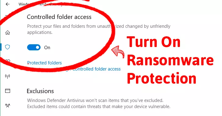 Windows 10, aby uzyskać wbudowaną ochronę przed większością ataków ransomware 8831_1