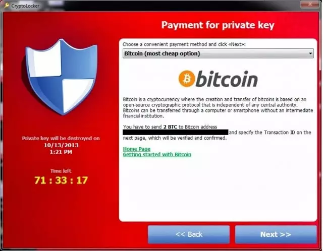 CryptoLocker Ransomware yêu cầu 300 đô la hoặc hai Bitcoin để giải mã các tệp của bạn 9007_2