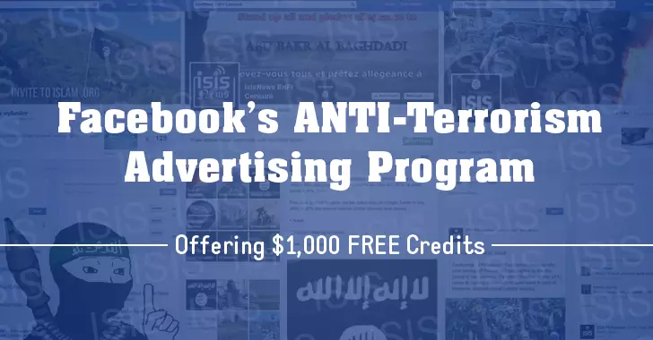 Facebook tilbyr $1000 kreditter hvis du ønsker å kjøre annonser mot ISIS og terrorisme