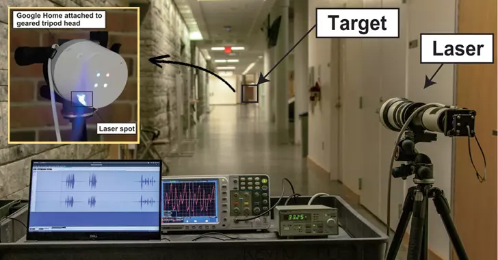 piratear dispositivos controlables por voz con luz láser